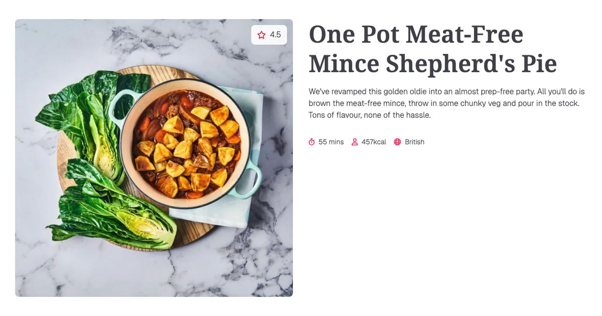 One Pot Meat-Free Mince Shepherd's Pie (55 mins) | Gousto Recipe Search