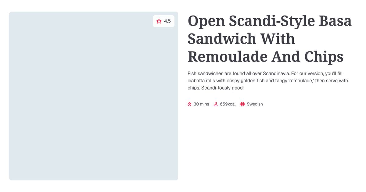 Open Scandi-Style Basa Sandwich With Remoulade And Chips (30 mins ...
