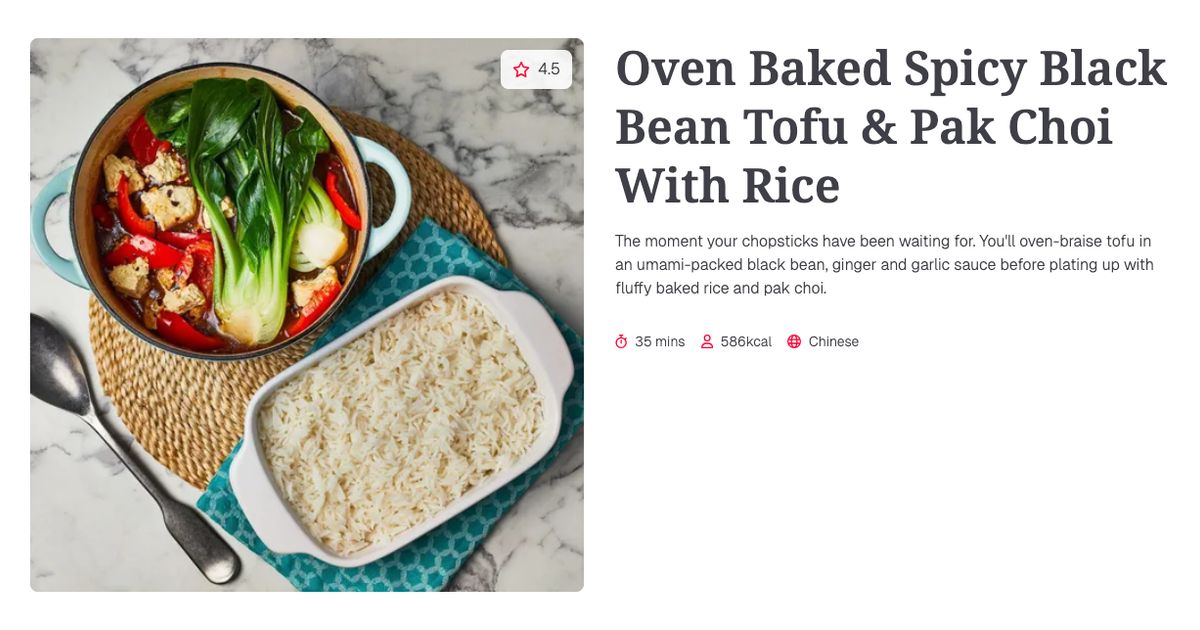 Oven Baked Spicy Black Bean Tofu & Pak Choi With Rice (35 mins ...
