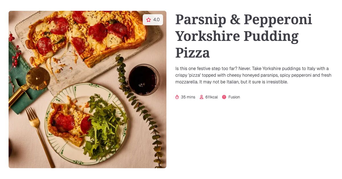 Parsnip & Pepperoni Yorkshire Pudding Pizza (35 mins) | Gousto Recipe ...