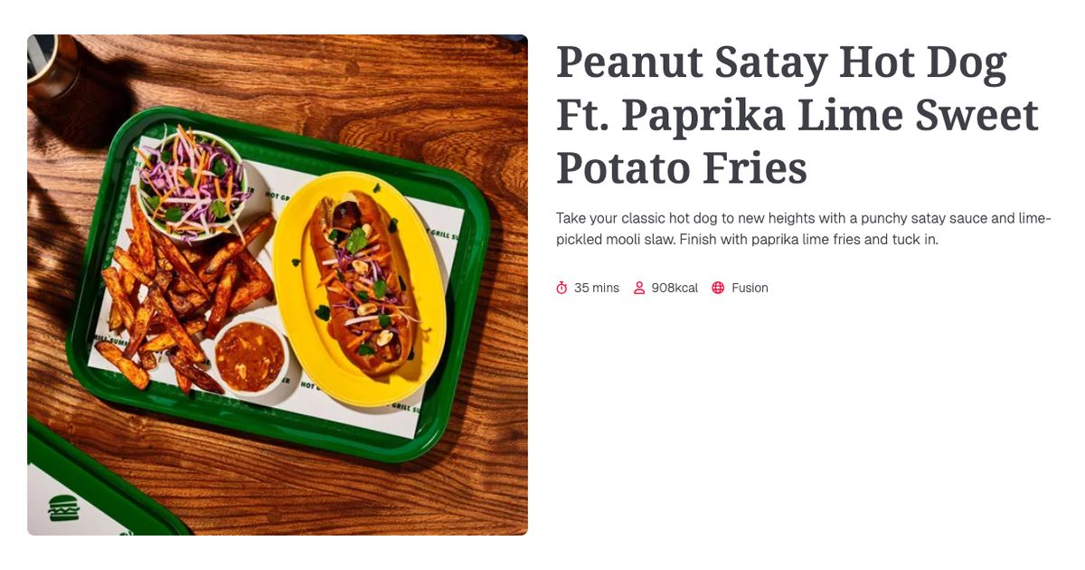 Peanut Satay Hot Dog Ft. Paprika Lime Sweet Potato Fries (35 mins ...
