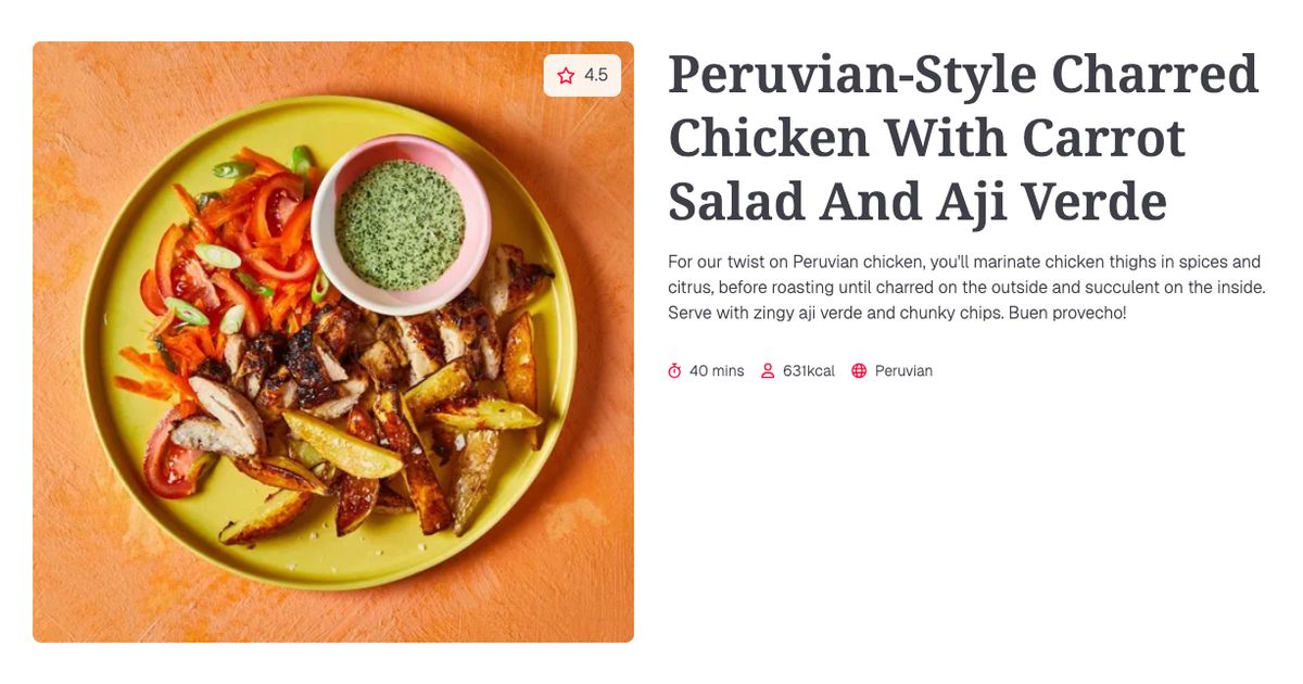 Peruvian-Style Charred Chicken With Carrot Salad And Aji Verde (40 mins ...