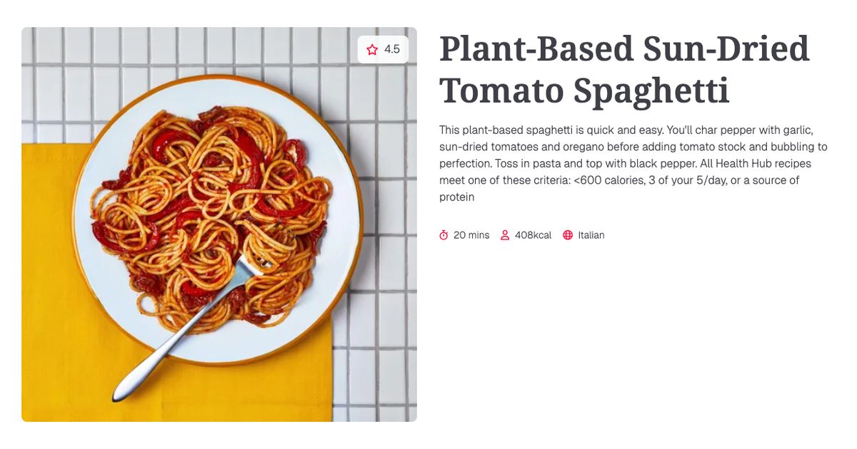 Plant-Based Sun-Dried Tomato Spaghetti (20 mins) | Gousto Recipe Search