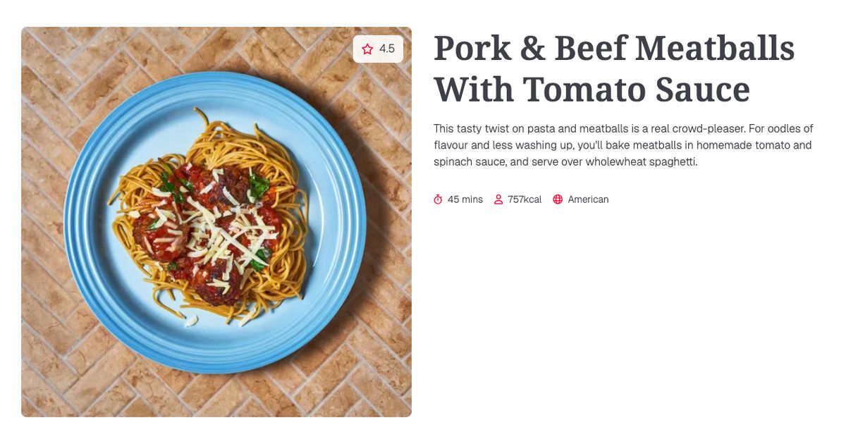 Pork & Beef Meatballs With Tomato Sauce (45 mins) | Gousto Recipe Search