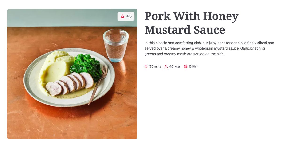 Pork With Honey Mustard Sauce (35 mins) | Gousto Recipe Search