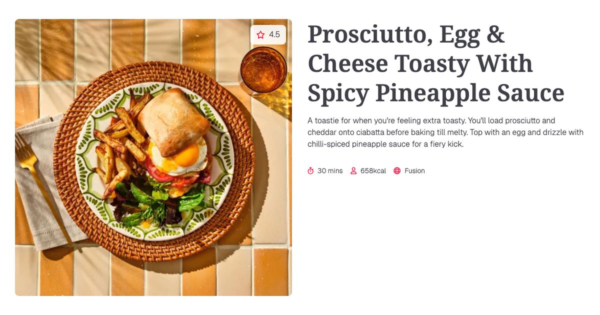 Prosciutto, Egg & Cheese Toasty With Spicy Pineapple Sauce (30 mins ...