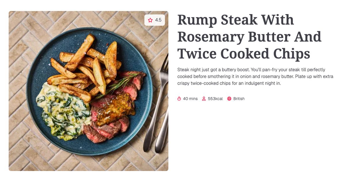 Rump Steak With Rosemary Butter And Twice Cooked Chips (40 mins ...
