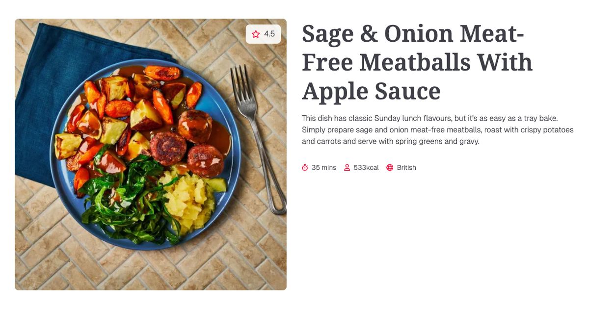 Sage & Onion Meat-Free Meatballs With Apple Sauce (35 mins) | Gousto ...