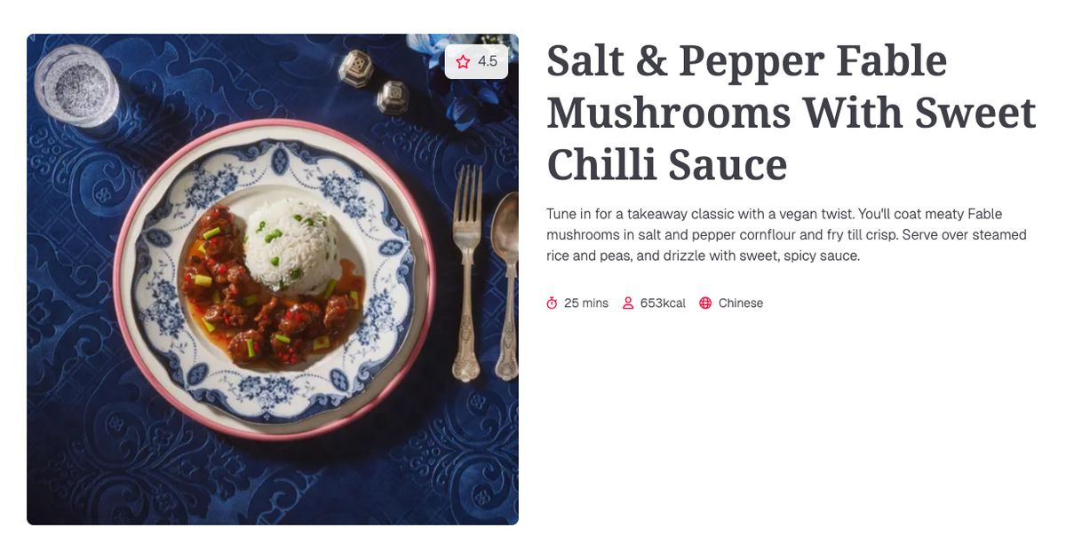 Salt & Pepper Fable Mushrooms With Sweet Chilli Sauce (25 mins ...