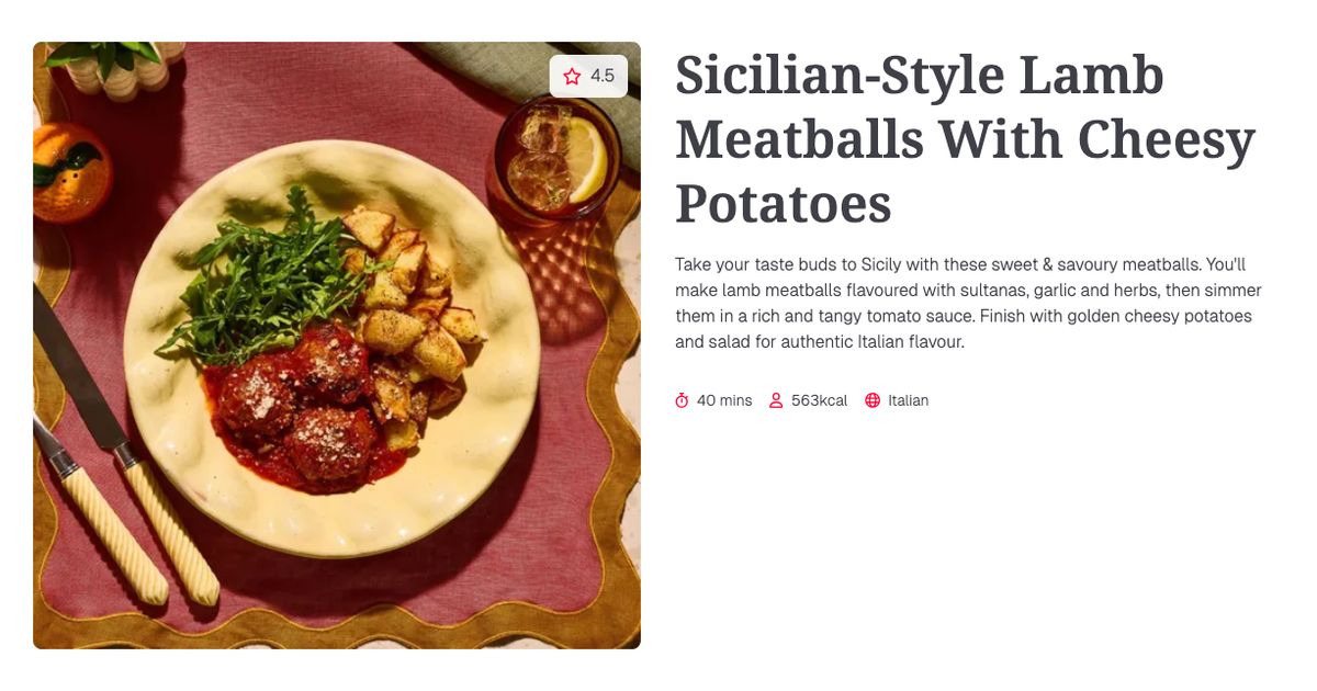 Sicilian-Style Lamb Meatballs With Cheesy Potatoes (40 mins) | Gousto ...