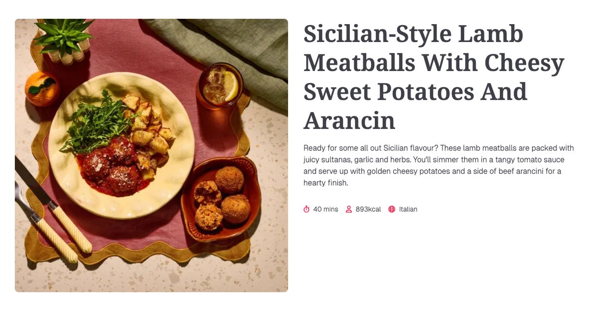 Sicilian-Style Lamb Meatballs With Cheesy Sweet Potatoes And Arancin ...