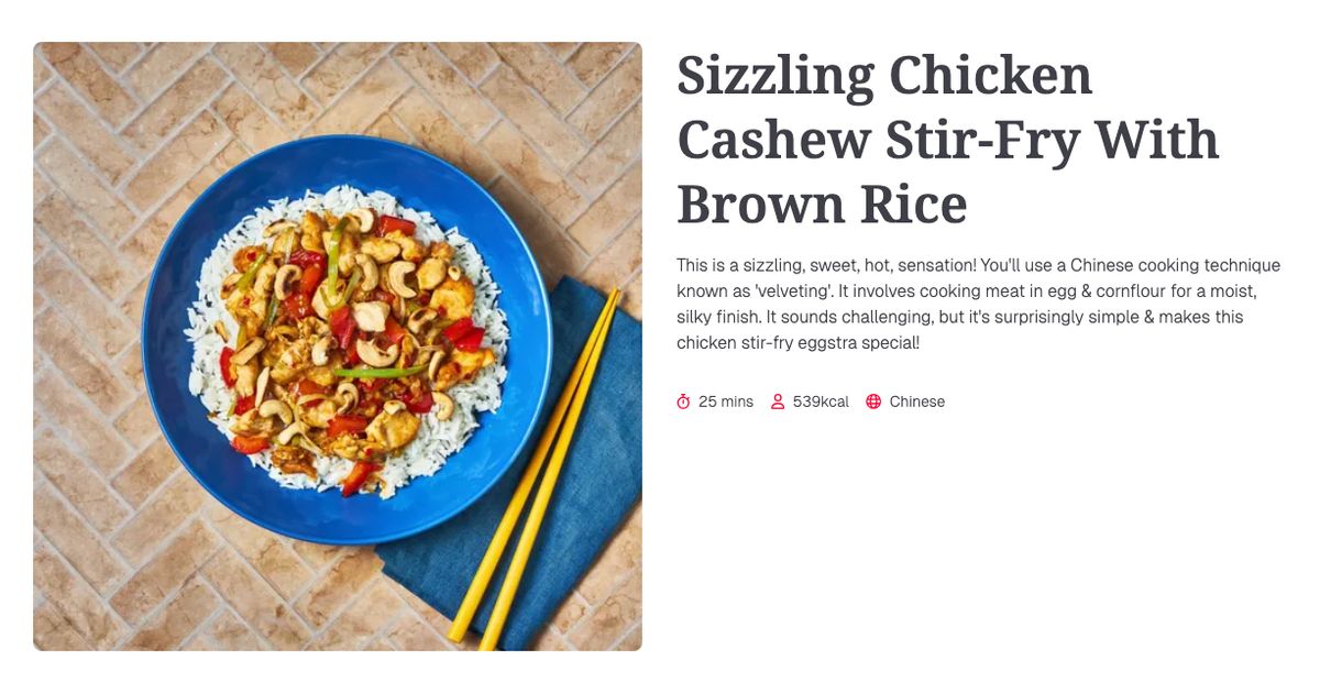 Sizzling Chicken Cashew Stir-Fry With Brown Rice (25 mins) | Gousto ...
