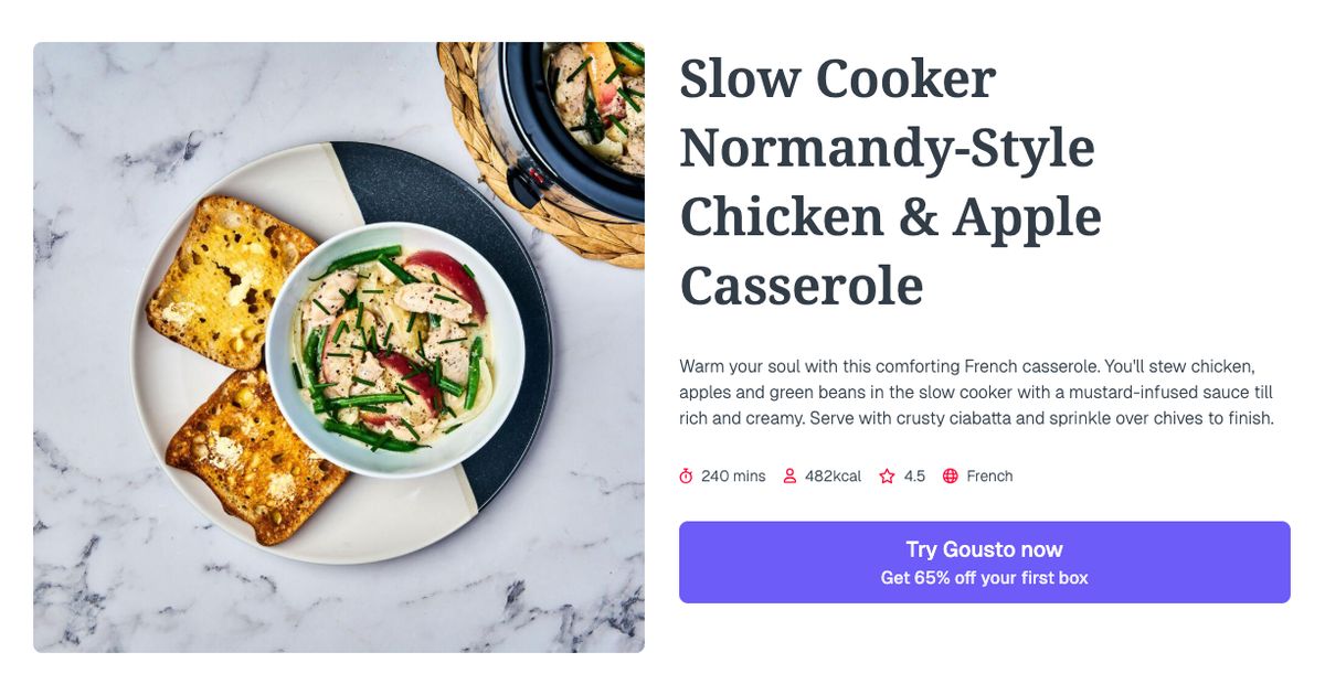 Slow Cooker Normandy-Style Chicken & Apple Casserole (240 mins ...