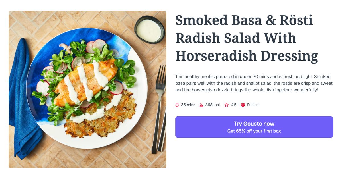 Smoked Basa & Rösti Radish Salad With Horseradish Dressing (35 mins ...