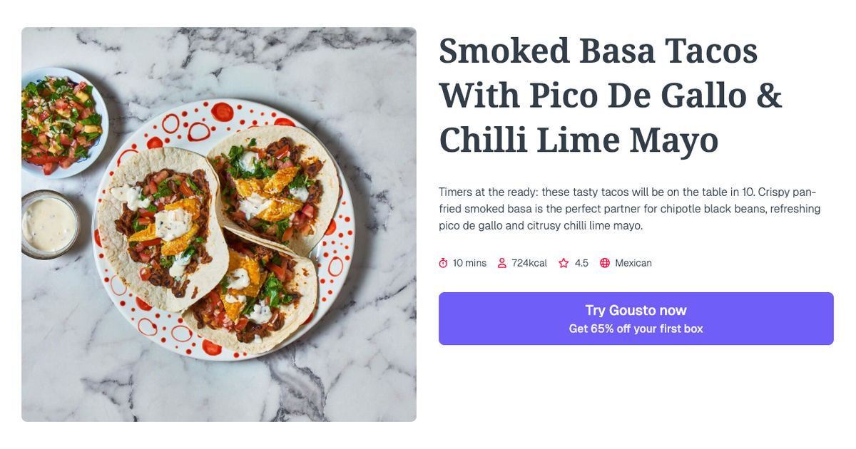 Smoked Basa Tacos With Pico De Gallo & Chilli Lime Mayo (10 mins ...