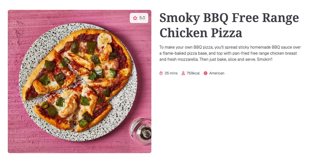 Smoky BBQ Free Range Chicken Pizza (35 mins) | Gousto Recipe Search