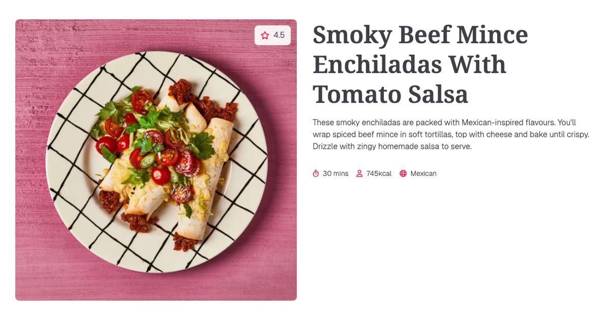 Smoky Beef Mince Enchiladas With Tomato Salsa (30 mins) | Gousto Recipe ...