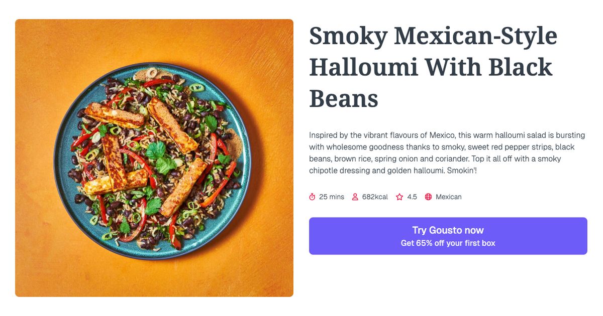 Smoky Mexican-Style Halloumi With Black Beans (25 mins) | Gousto Recipe Search