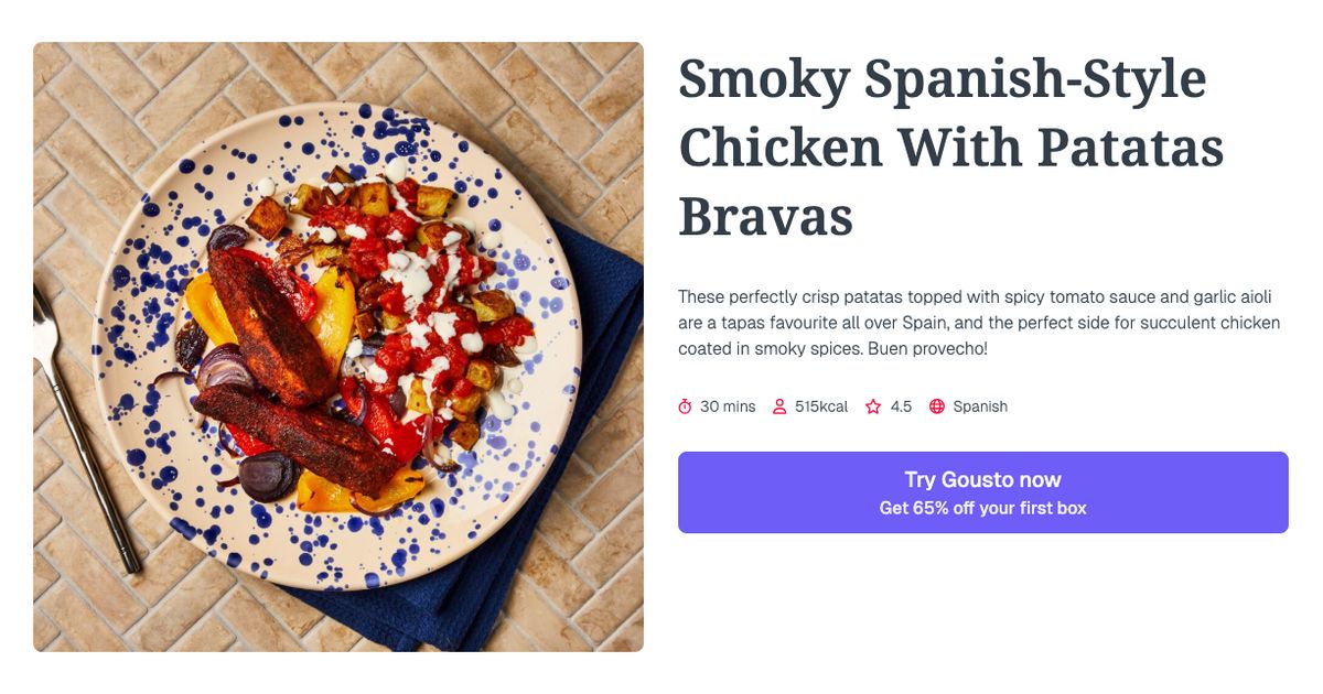 Smoky Spanish-Style Chicken With Patatas Bravas (30 mins) | Gousto ...