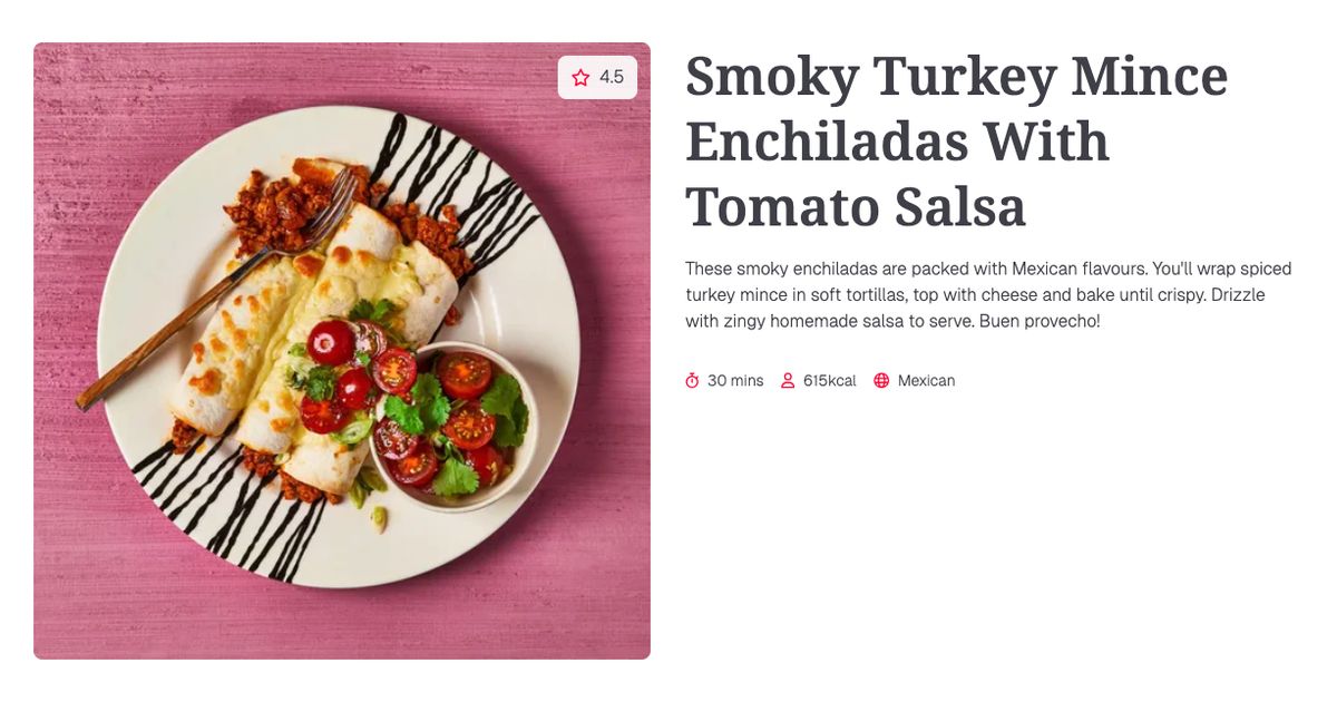 Smoky Turkey Mince Enchiladas With Tomato Salsa (30 mins) | Gousto ...