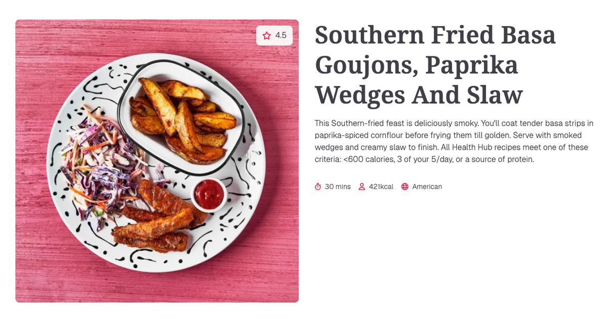 Southern Fried Basa Goujons, Paprika Wedges And Slaw (30 mins) | Gousto ...