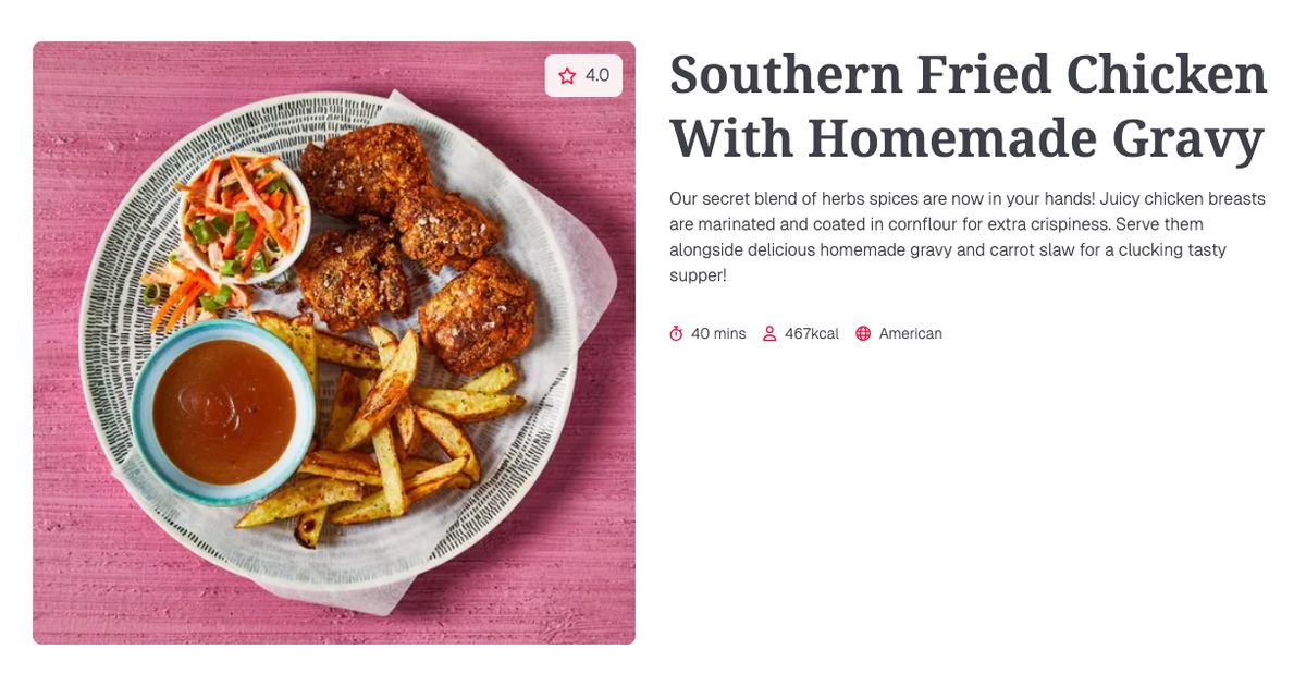 Southern Fried Chicken With Homemade Gravy (40 mins) | Gousto Recipe Search