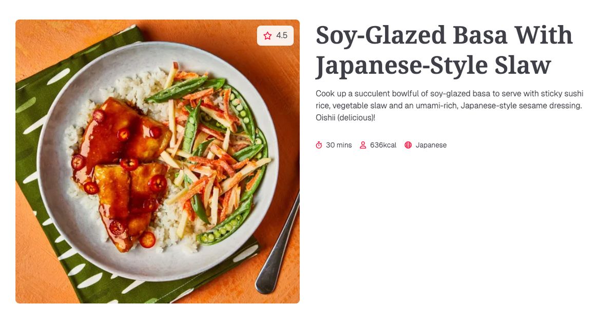 Soy-Glazed Basa With Japanese-Style Slaw (30 mins) | Gousto Recipe Search