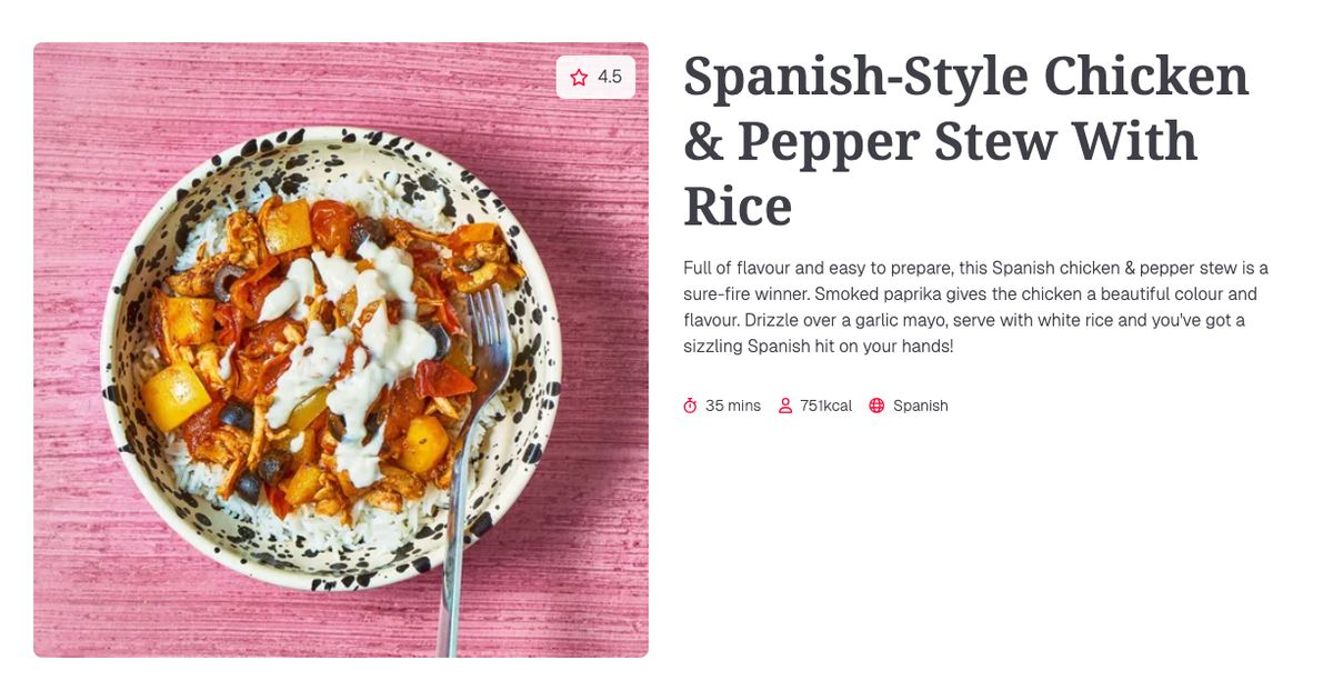 Spanish-Style Chicken & Pepper Stew With Rice (35 mins) | Gousto Recipe ...