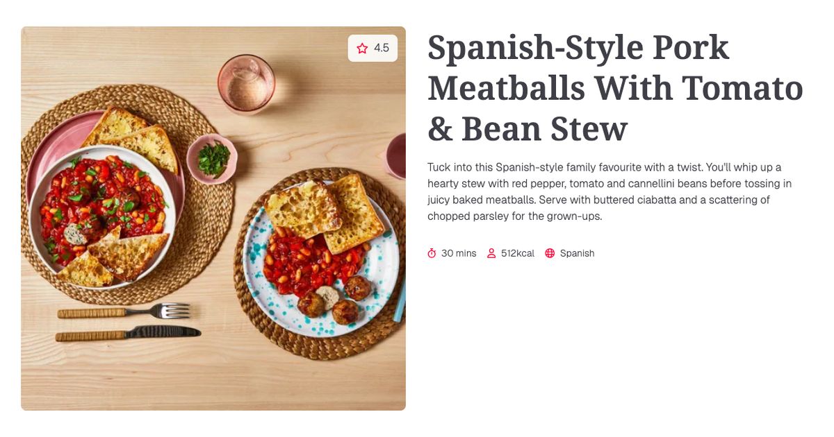 Spanish-Style Pork Meatballs With Tomato & Bean Stew (30 mins) | Gousto ...