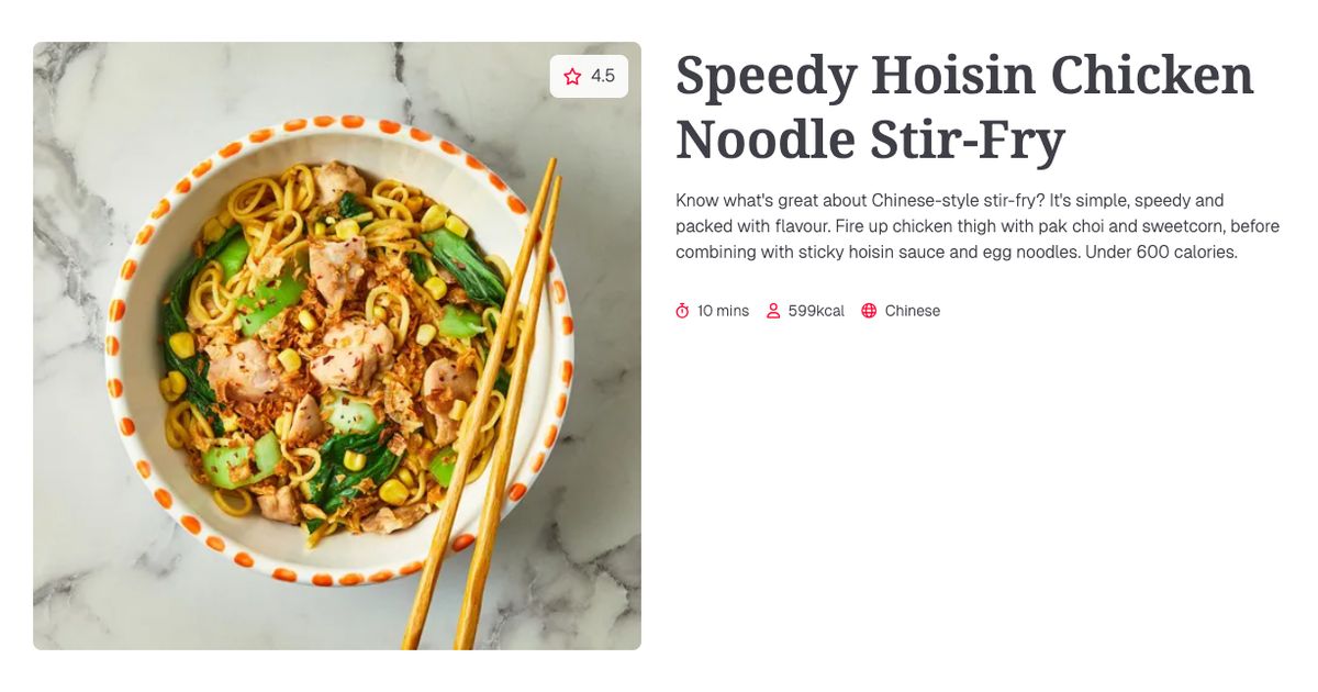 Speedy Hoisin Chicken Noodle Stir-Fry (10 mins) | Gousto Recipe Search