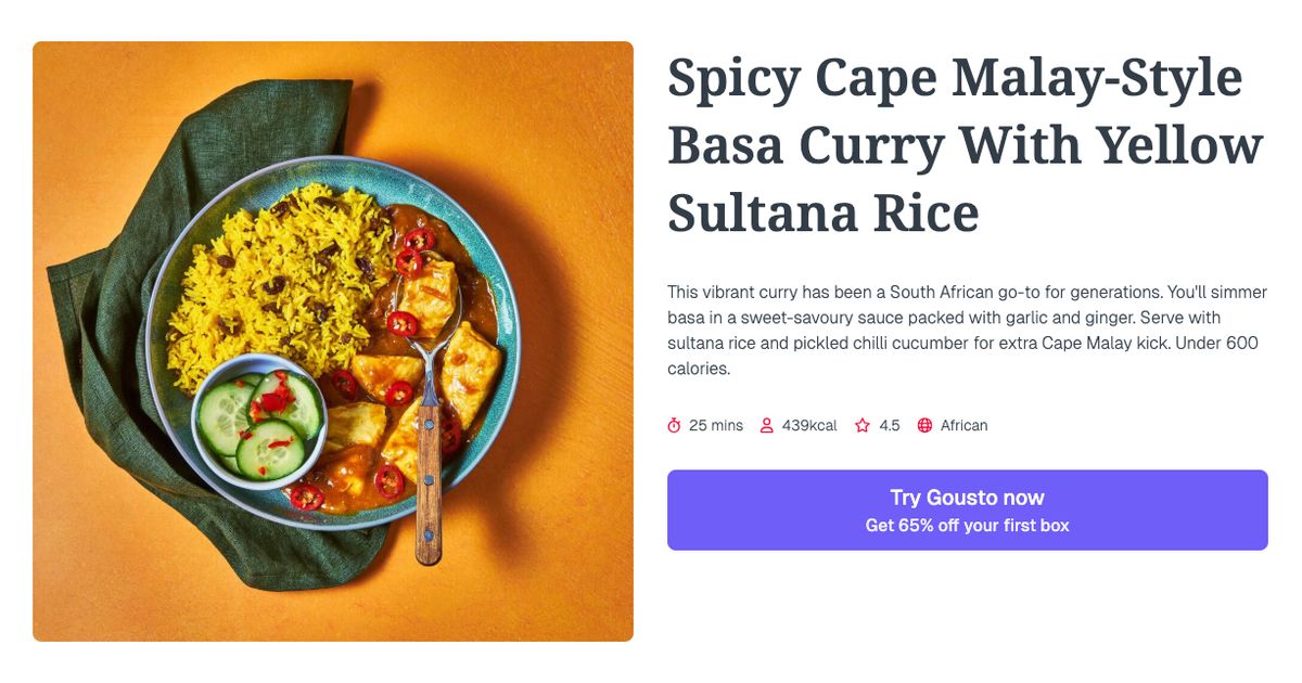 Spicy Cape Malay-Style Basa Curry With Yellow Sultana Rice (25 mins ...
