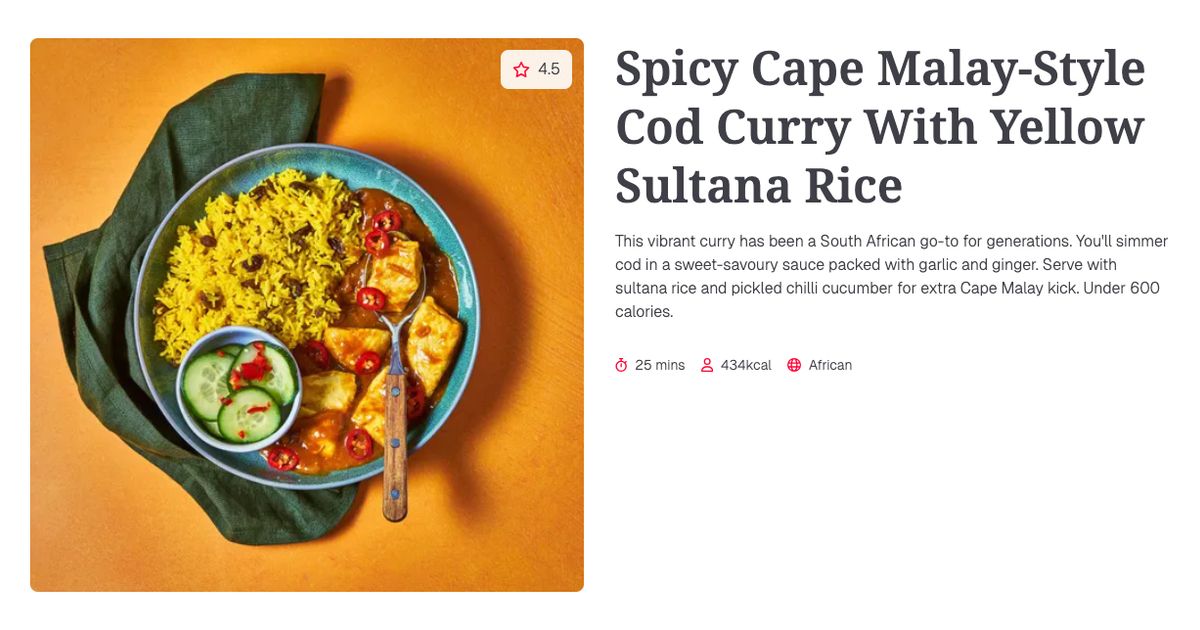 Spicy Cape Malay-Style Cod Curry With Yellow Sultana Rice (25 mins ...