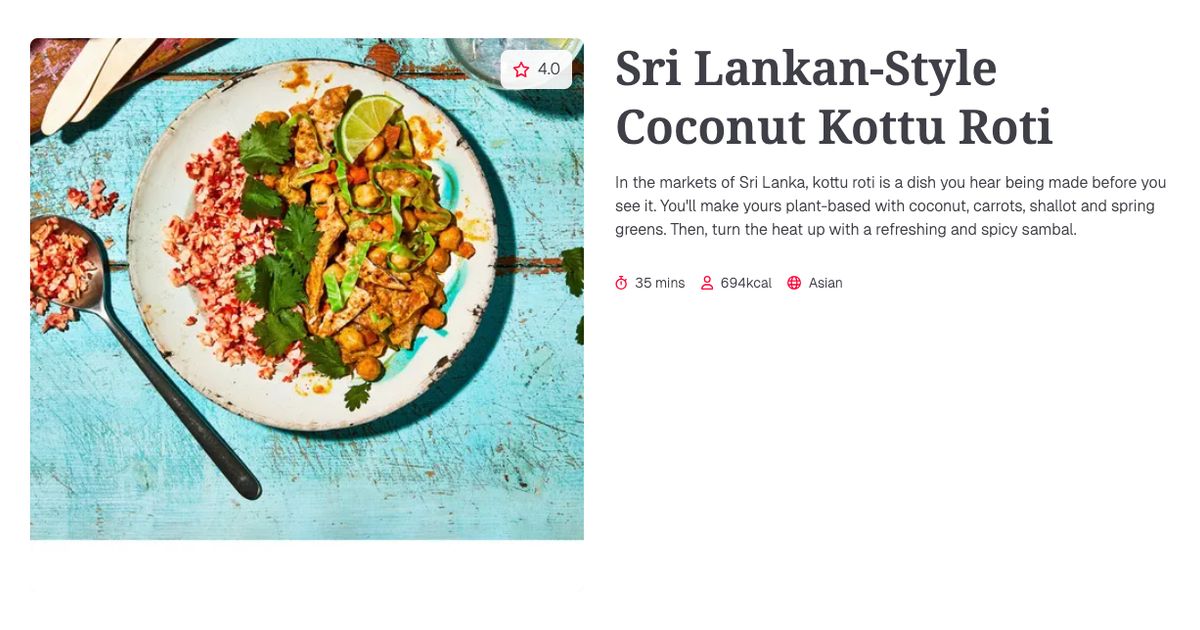 Sri Lankan-Style Coconut Kottu Roti (35 mins) | Gousto Recipe Search