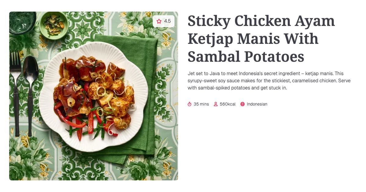 Sticky Chicken Ayam Ketjap Manis With Sambal Potatoes (35 mins ...
