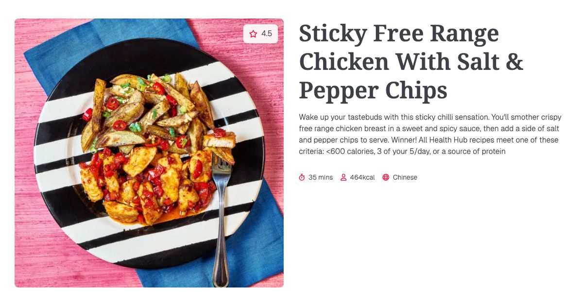 Sticky Free Range Chicken With Salt & Pepper Chips (35 mins) | Gousto ...
