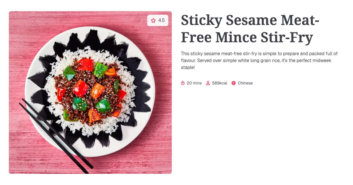 Sticky Sesame Meat-Free Mince Stir-Fry (20 mins) | Gousto Recipe Search