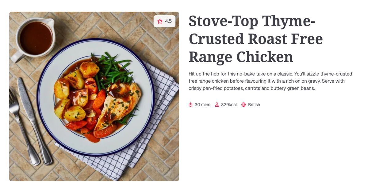 Stove-Top Thyme-Crusted Roast Free Range Chicken (30 mins) | Gousto ...