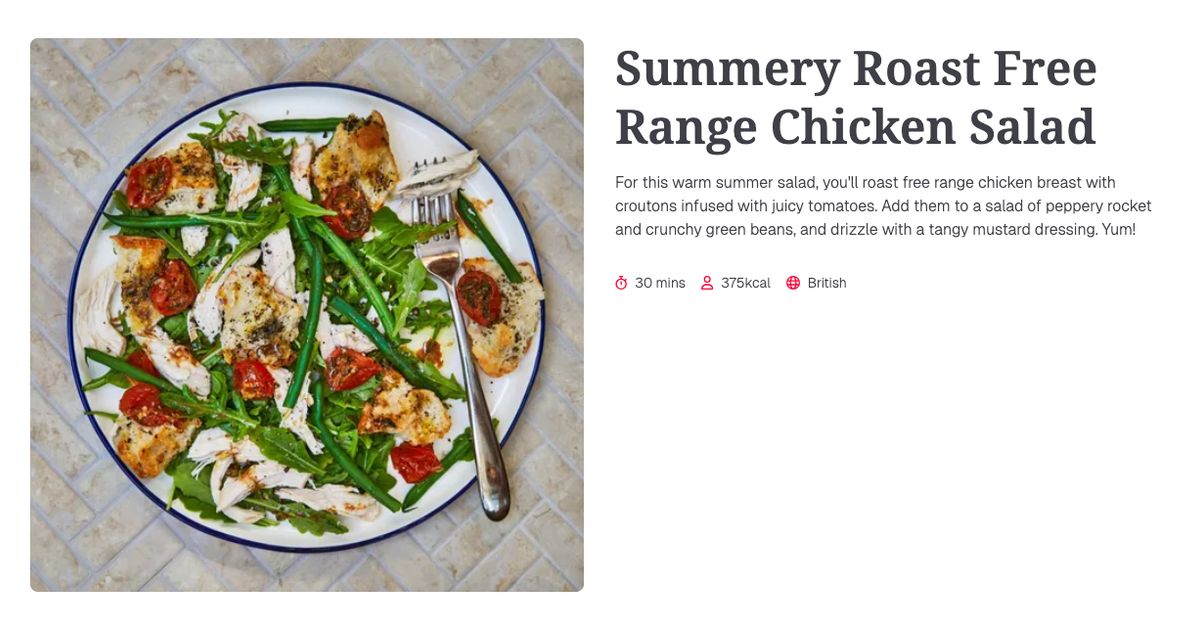 Summery Roast Free Range Chicken Salad (30 mins) | Gousto Recipe Search