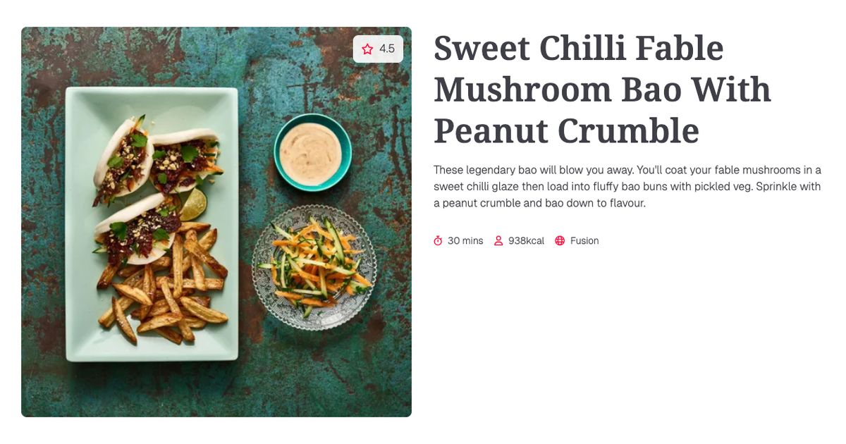 Sweet Chilli Fable Mushroom Bao With Peanut Crumble (30 mins) | Gousto ...
