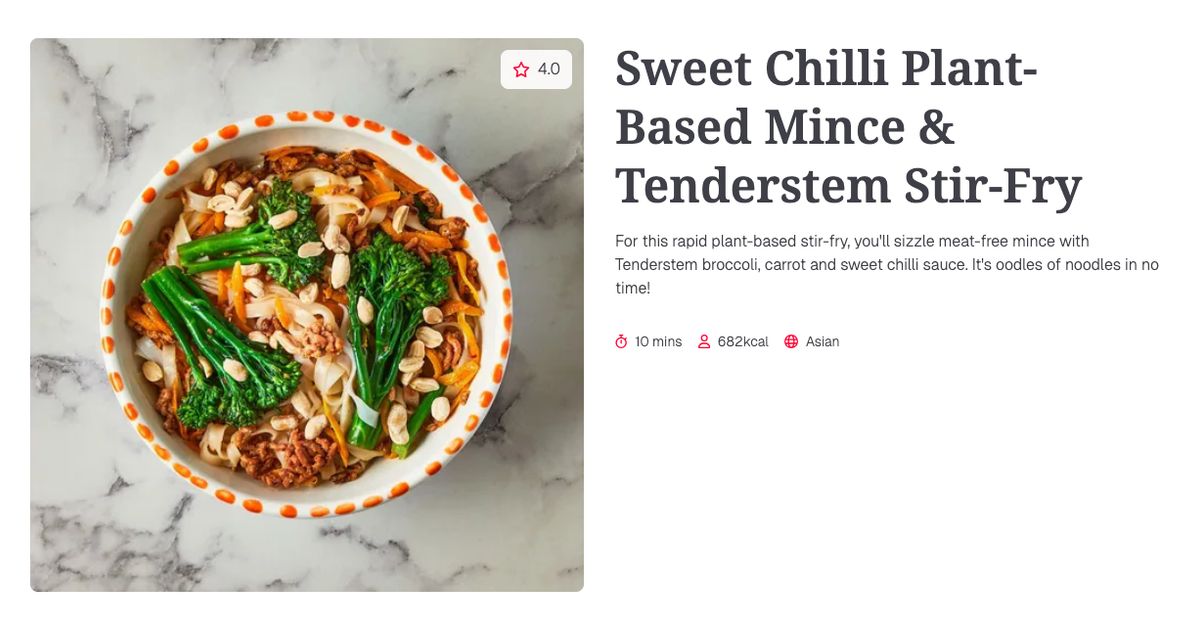 Sweet Chilli Plant-Based Mince & Tenderstem Stir-Fry (10 mins) | Gousto ...