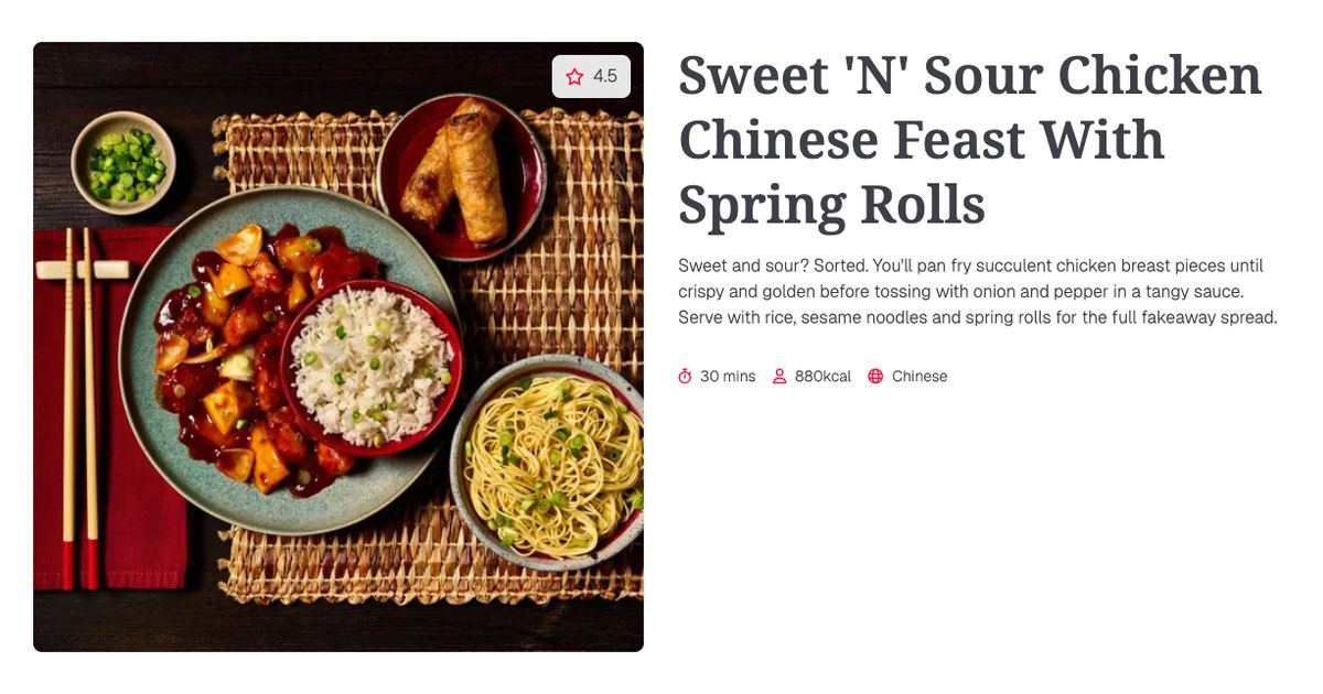 Sweet 'N' Sour Chicken Chinese Feast With Spring Rolls (30 mins ...