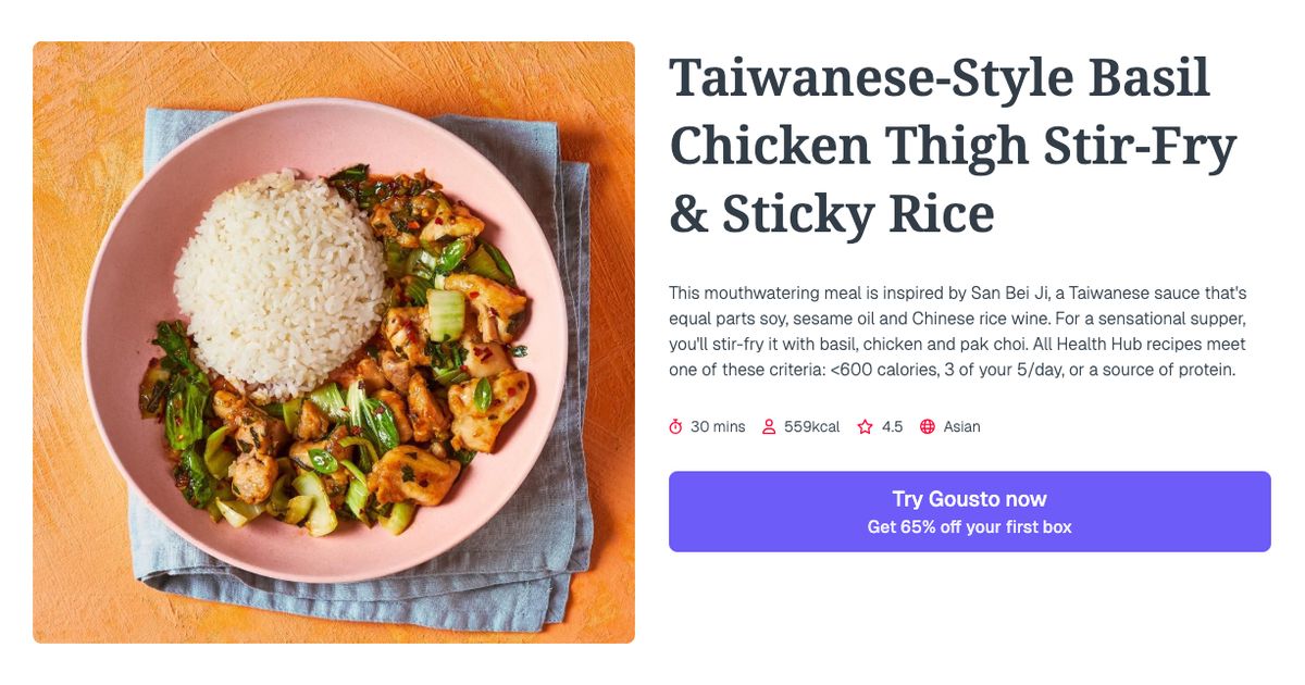 Taiwanese-Style Basil Chicken Thigh Stir-Fry & Sticky Rice (30 mins ...