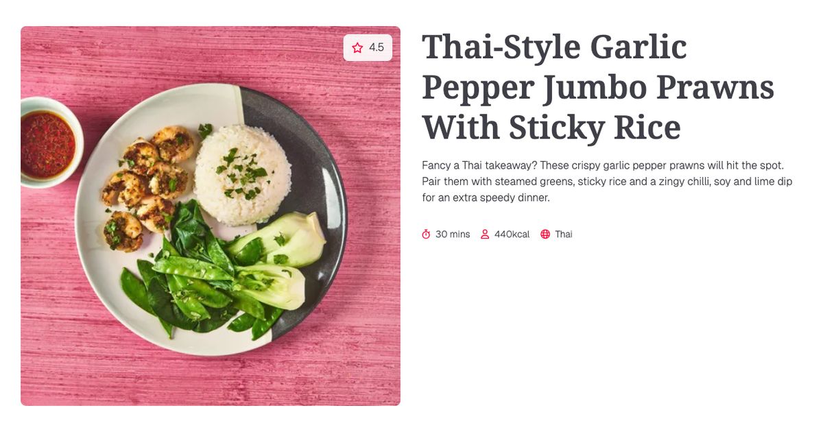 Thai-Style Garlic Pepper Jumbo Prawns With Sticky Rice (30 mins ...