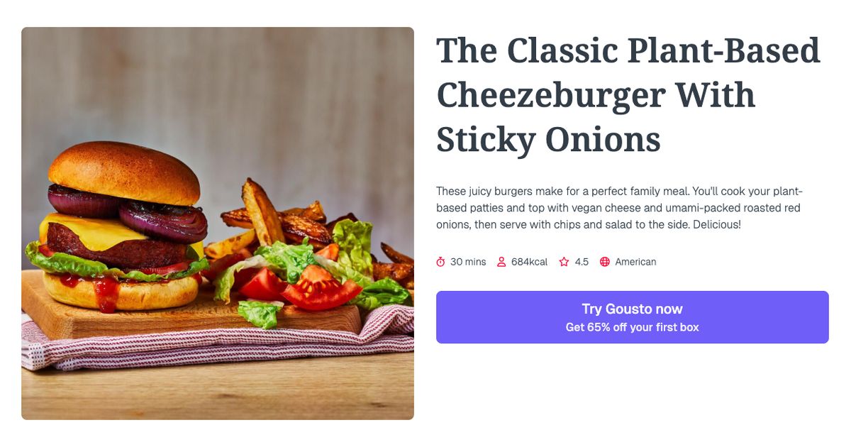 The Classic Plant-Based Cheezeburger With Sticky Onions (30 mins ...