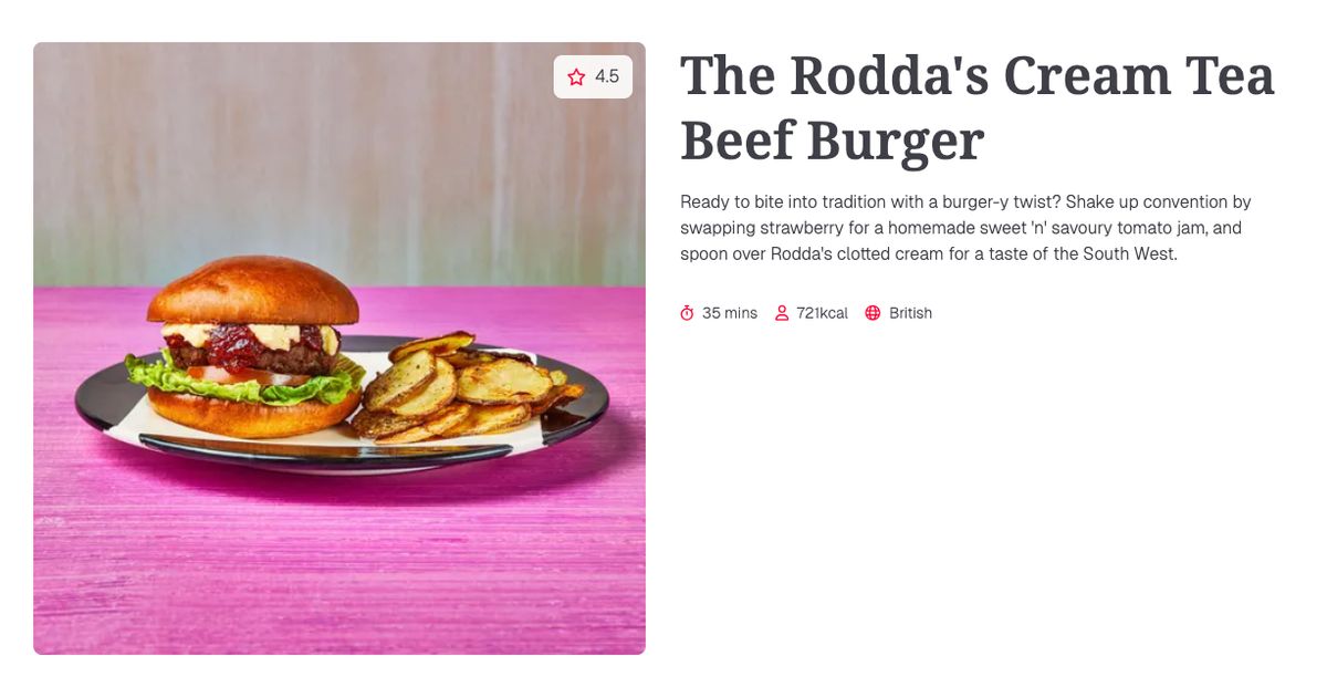 The Rodda's Cream Tea Beef Burger (35 mins) | Gousto Recipe Search