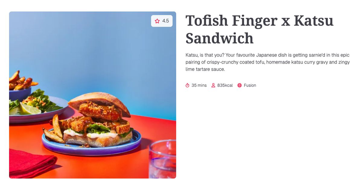 Tofish Finger x Katsu Sandwich (35 mins) | Gousto Recipe Search