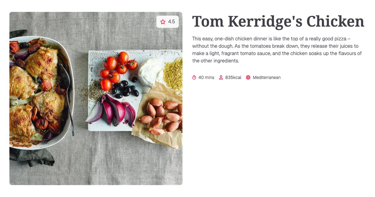 Tom Kerridge's Chicken (40 mins) | Gousto Recipe Search