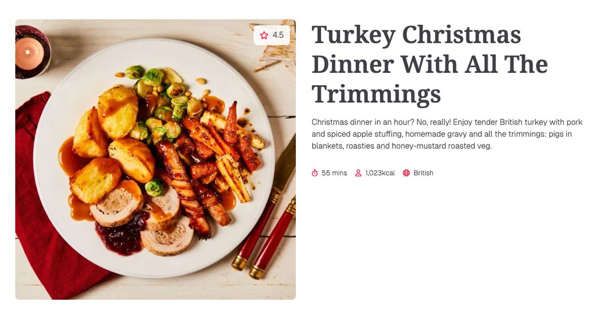 Turkey Christmas Dinner With All The Trimmings (55 mins) | Gousto ...