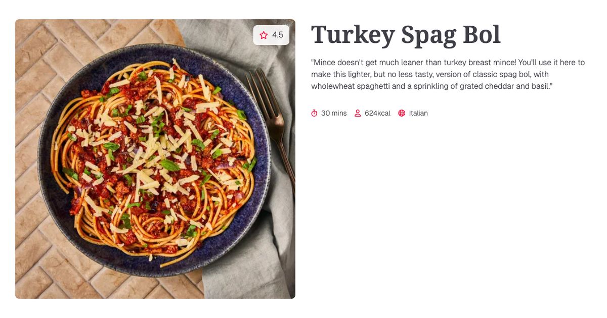 Turkey Spag Bol (30 mins) | Gousto Recipe Search