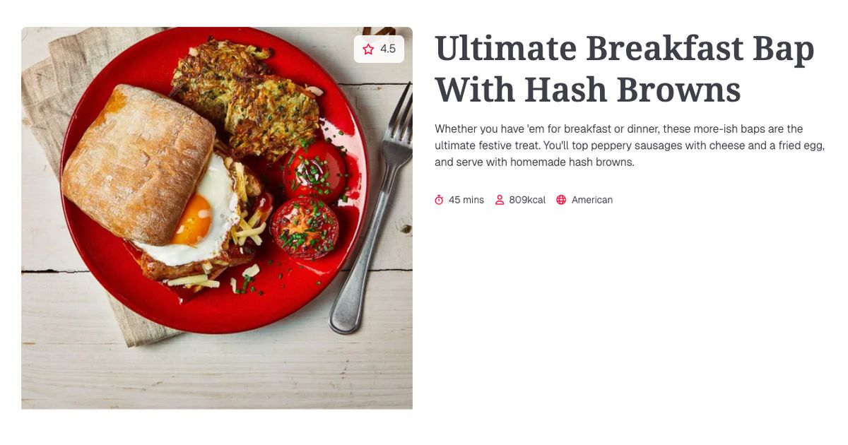 Ultimate Breakfast Bap With Hash Browns (45 mins) | Gousto Recipe Search